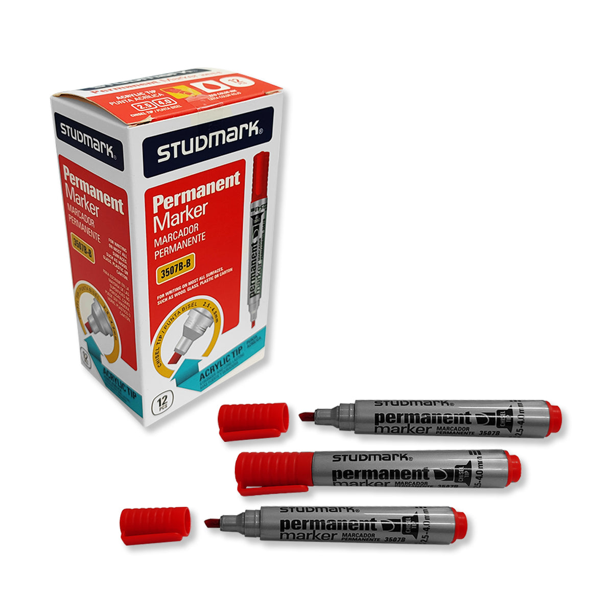 Marcador Permanente Punta Bisel Studmark 3507B-B – Mas Papel