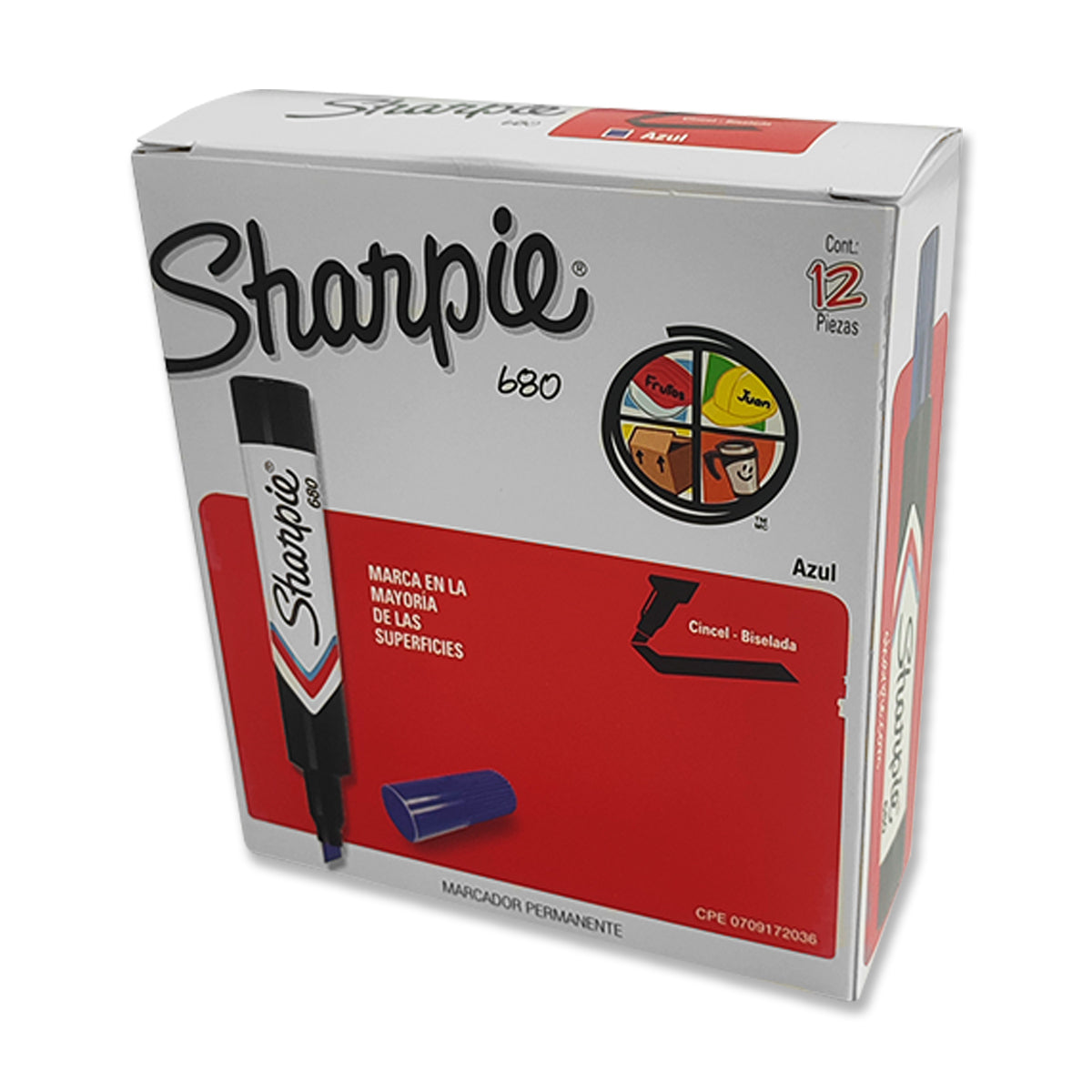 Marcador Permanente Sharpie 680 color Azul 12 Unidades – Mas Papel