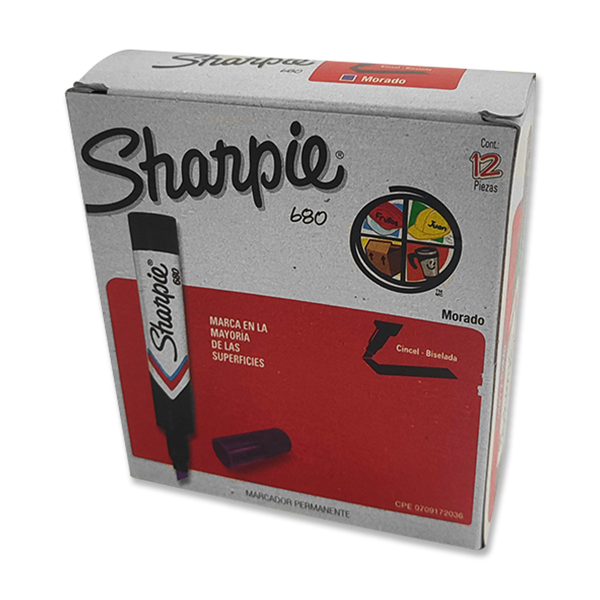 Marcador Permanente Sharpie 680 color Morado 12 Unidades – Mas Papel
