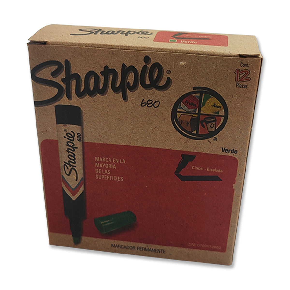 Marcador Permanente Sharpie 680 color Verde 12 Unidades – Mas Papel